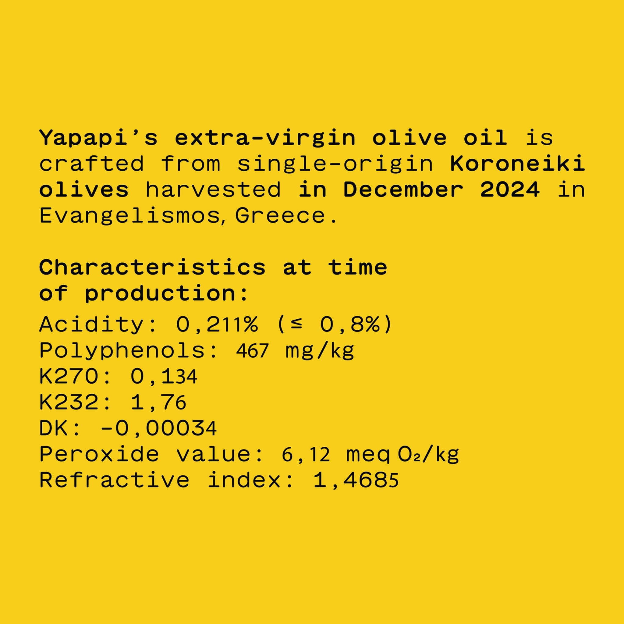 Single-Origin Extra-Virgin Olive Oil 500ml (2024 Harvest) – Yapapi